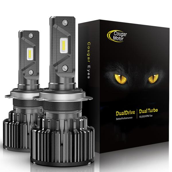 商品名:  Cougar Motor H7 LED Bulbs, K16 Series 18000LM Light Bulb 60W 6000K Focused Pattern H7 Fog Light IP67 Plug and Play...