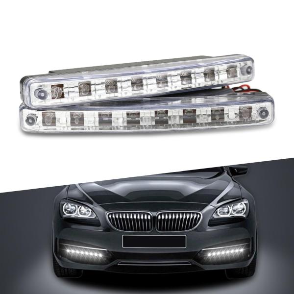 商品名:  GKmow 2 PCS Car LED Daytime Running Lights, 8 LED High-brightness Spotlight Driving Lights, Dust-proof Anti-collis...