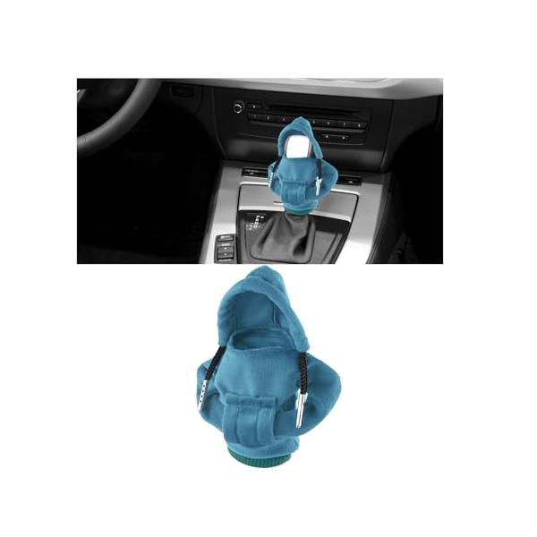 商品名: Dickno カーギアシフトノブパーカー、ファッショナブルなセーターデザインオートギアシフトカバー、ミニパーカーカーシフタースティックプロテクター、ユニバーサル車両インテリア装飾アクセサリー(ブルー) Dickno Car Gea...