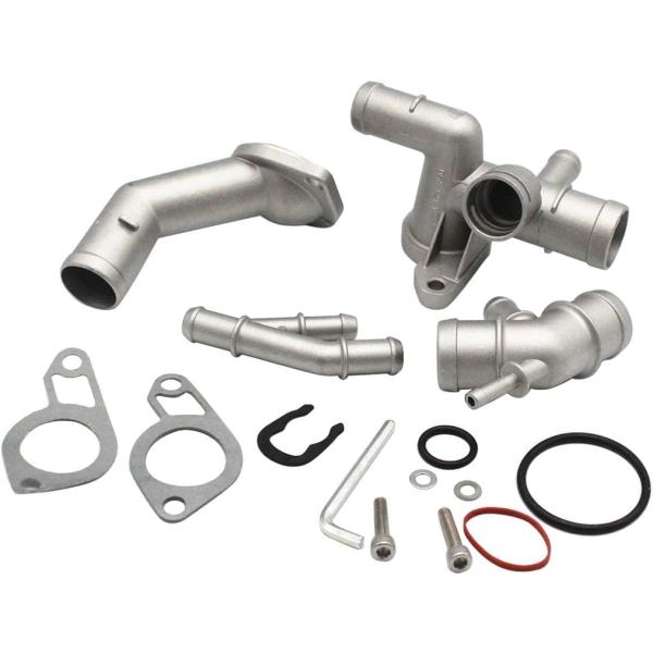 商品名: SHLPDFM シルバー鋳造アルミクーラントフランジ アップグレードキット 1J0121087E 06A121121C 06A121133J 2000-2005 VW Golf Mk4 / Jetta Mk4 1.8T 2000-...