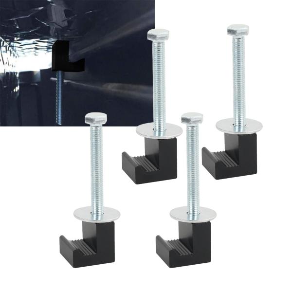 商品名: アルミニウム取り付けクランプ 4個 ピックアップトラックツール Jフッククロスオーバーツールボックス トラック荷台ツールボックス取り付けキット アルミニウム合金Jフック ピックアップ トラックツールボックスマウントタイダウン用 (...