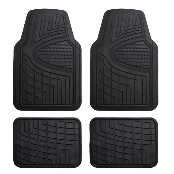 商品名:  WYLF Automotive Floor Mats Waterproof Premium Tall Channel Trimmable Non-Slip Rubber Floor Mats - Full Set Black f...