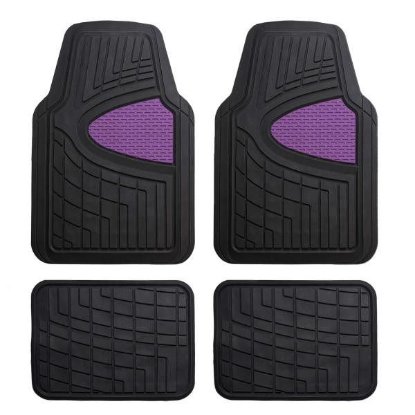 商品名:  WYLF Automotive Floor Mats Waterproof Premium Tall Channel Trimmable Non-Slip Rubber Floor Mats - Full Set Purple ...
