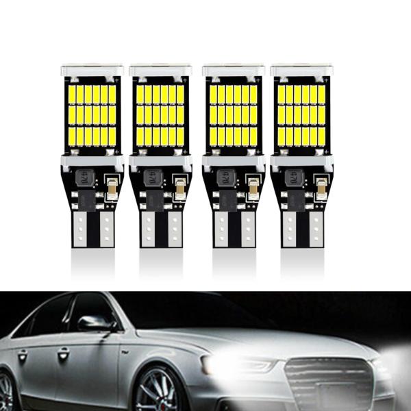 商品名: Fluher 4個 車 T15 ブレーキライト 4014-45SMD 6500K 360度 高輝度 リバースライト ウィンカー CANBUSデコード無段階プラグアンドプレイ ほとんどの車に対応 (ホワイト) Fluher 4 PC...