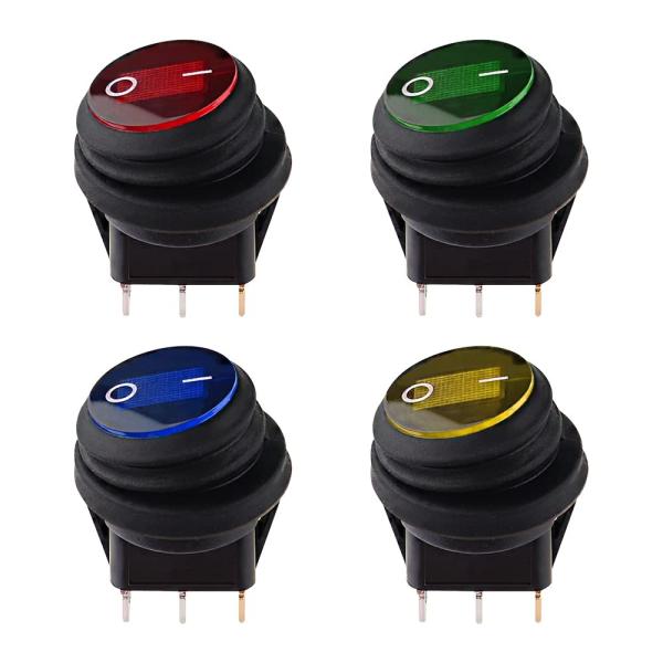 商品名:  4PCS Waterproof Toggle Switch 12V,Car/Marine Rocker Switch with LED Light,Universal SPST 3 Pin ON/Off Round Rocker...