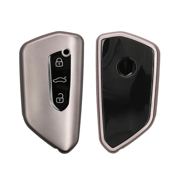 商品名: 対応: VW Golf 8 3-ボタン 車のキー キーケース - キーカバー 鍵カバー TPU 光沢仕上げ - 車鍵 耐衝撃 保護 黒色マット/黒色 kwmobile Key Cover Compatible with VW Go...