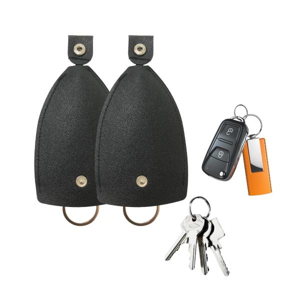 商品名: Dickno 2個 カーキーケース クリエイティブ PUレザー プルアウト キー保護バッグ かわいい 大容量 キーホルダーポーチ ユニバーサル車両キーチェーンアクセサリー 男女兼用 (ブラック) Dickno 2 PCS Car ...