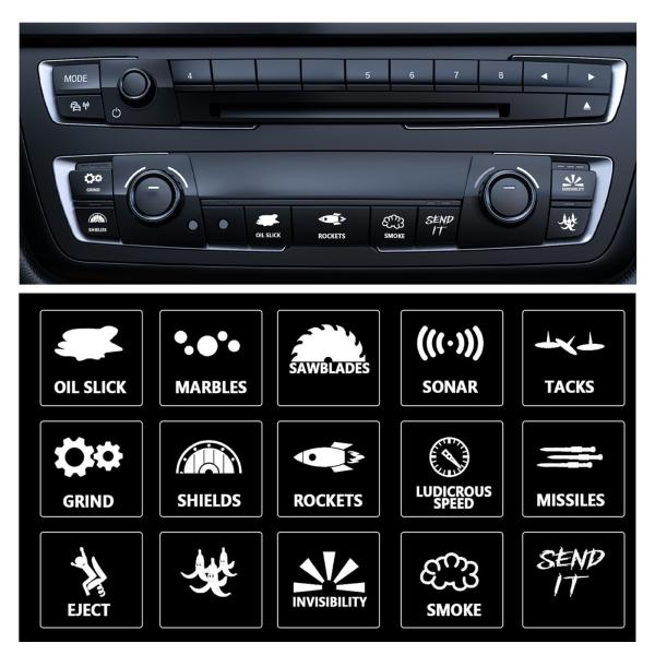 商品名: Dickno カーステッカーとデカール、車やトラックの未使用ボタン用ノベルティステッカー、面白い自動車ラベルダッシュボタンスイッチコントロールステッカー、車両インテリア装飾アクセサリー Dickno Car Sticker and...