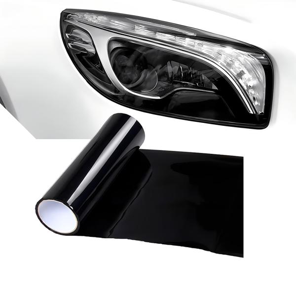 商品名: Fluher 車用ライトステッカー1枚 11.8インチ x 47.2インチ PVCカーテールライト 光透過色変化フィルム、自己粘着性スポーツ修正ブレーキライトフィルムデカール、カーアクセサリー用ユニバーサル(ブラック) Fluhe...