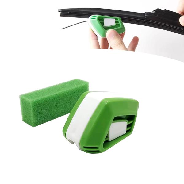 商品名: Crynod 車用ワイパーリグルーバー 2.5インチ x 1.7インチ x 1.4インチ ポータブル ABS 車用ワイパー修理ツール スポンジ付き ユニバーサルフロントガラスワイパー メンテナンスアクセサリーを素早く修復 (グリー...