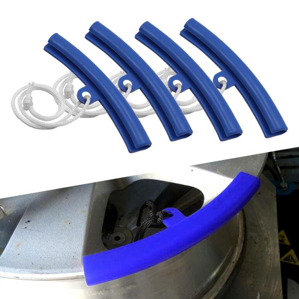 商品名:  GKmow 4 PCS Car Tire Hub Rim Protective Cover, Thickened Fixing Hub Replacement Tyre Protector, Standard Curved An...