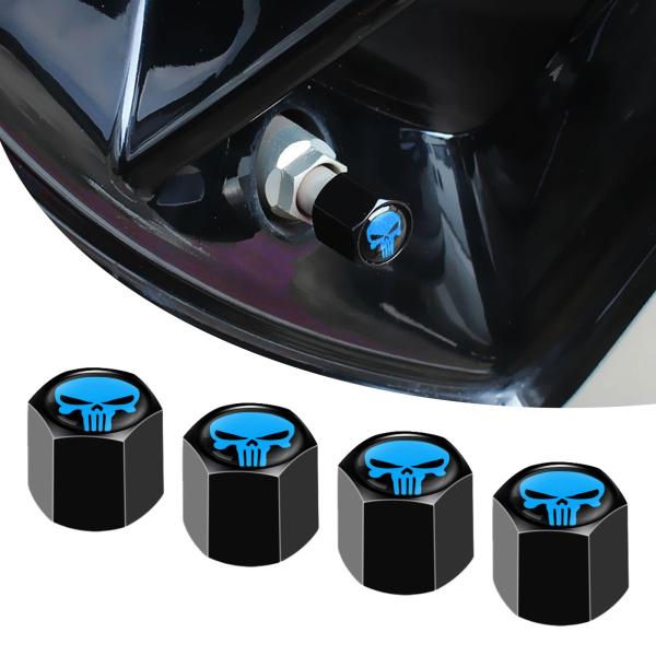 商品名:  awlbed 4 PCS Car Tire Valve Cap, Tooth Skull Printed Personalized Decorative Air Valve Cap, Suitable for Most Mode...