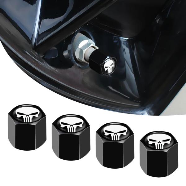 商品名:  awlbed 4 PCS Car Tire Valve Cap, Tooth Skull Printed Personalized Decorative Air Valve Cap, Suitable for Most Mode...