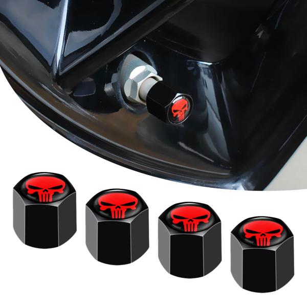 商品名:  awlbed 4 PCS Car Tire Valve Cap, Tooth Skull Printed Personalized Decorative Air Valve Cap, Suitable for Most Mode...