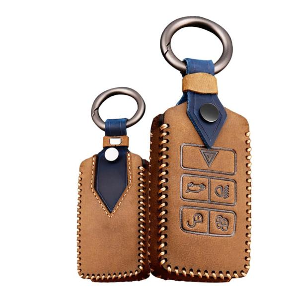 商品名:  TECART Genuine Leather Key Case Fit for land rover Velar Keychain Smart Key Fob Cover Key Shell Protector 5 button...