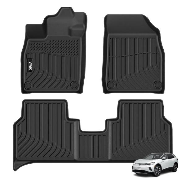 商品名:  VIWIK Floor Mats Fit for Volkswagen ID.4 2024 2023 2022 2021, All Weather Protection Car Mats Full Set 1st &amp; 2...