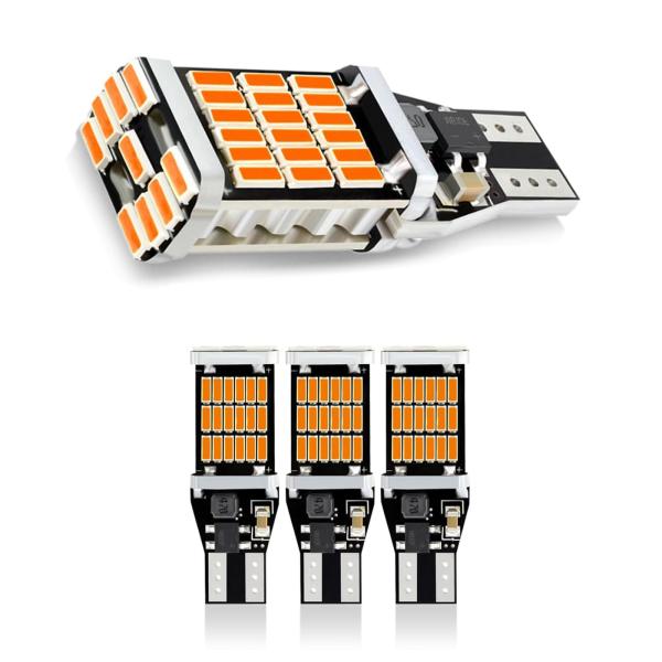 商品名:  fasebeek 4 PCS T15 Car Decoded Brake Light, 4014 45SMD 6000k-6500k Canbus Infinitely Bright 360° Reversing Light, ...