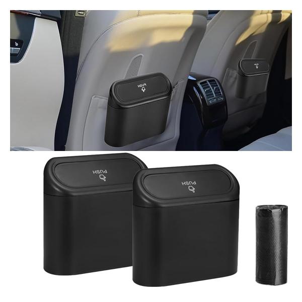 商品名: GLSOWEE ミニ車用ゴミ箱 蓋付き 小型自動車ダストビン ごみ箱 1パック 防水 漏れ防止 車用収納ボックス カーアクセサリー 車/自宅/オフィス用 (2個) Mini Car Trash Can With Lid, Smal...