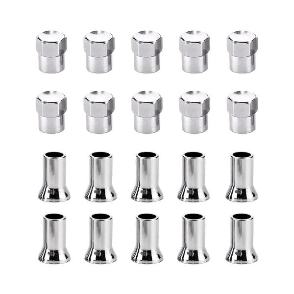 商品名:  Dickno 10 Sets TR413AC Valve Stem Cover, Chrome Plated Tire Valve Stem Sleeve and Cap Dress Up Kit, Leakproof Car ...