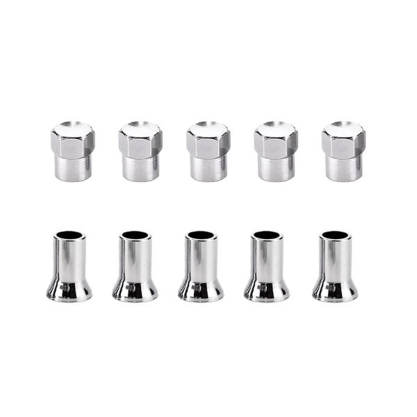 商品名:  Dickno 5 Sets TR413AC Valve Stem Cover, Chrome Plated Tire Valve Stem Sleeve and Cap Dress Up Kit, Leakproof Car W...