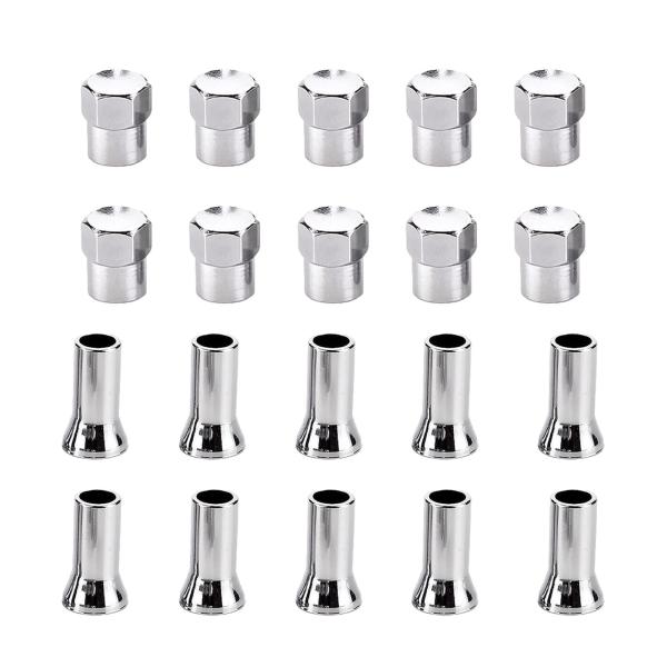 商品名:  Dickno 10 Sets TR414AC Valve Stem Cover, Chrome Plated Tire Valve Stem Sleeve and Cap Dress Up Kit, Leakproof Car ...