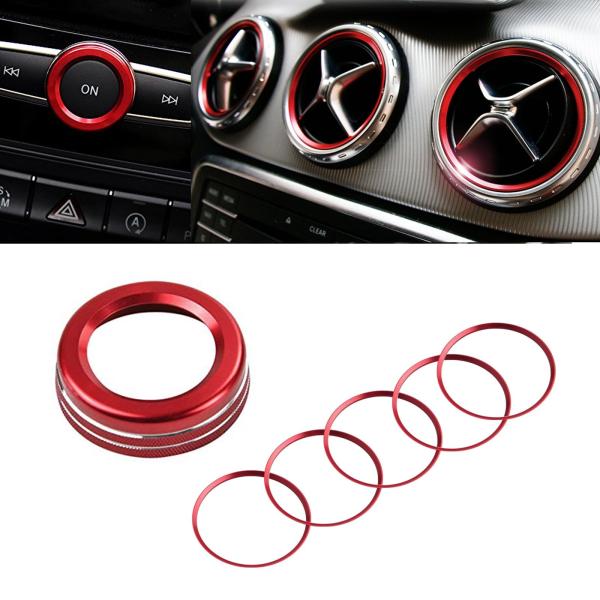商品名:  Xotic Tech Set Aluminum Air Conditioner AC Air Outlet Vent Front Side Rings Trim Cover,Volume Control Knob Ring Co...