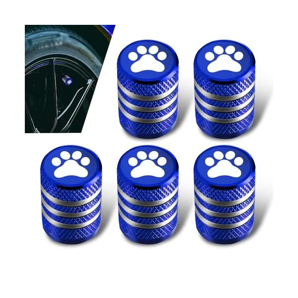 商品名:  Fluher 5 PCS Car Dog Paw Tire Valve Cap, Universal Car Leak-Proof Dust-Proof Alloy Valve Cap with Rubber Sealing R...