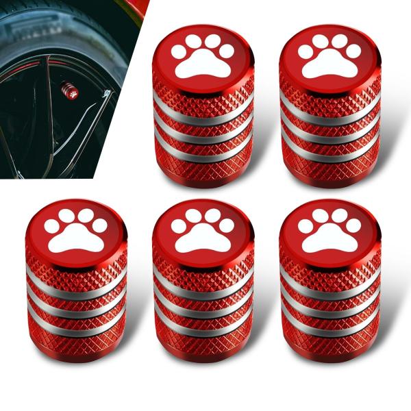 商品名:  Fluher 5 PCS Car Dog Paw Tire Valve Cap, Universal Car Leak-Proof Dust-Proof Alloy Valve Cap with Rubber Sealing R...