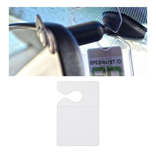 商品名: GLSOWEE クリアパーキング許可ホルダー 車のリアビューミラーハンガー 縦型駐車場パス 駐車カードホルダー パス/許可証/小さなステッカー用 車 トラック SUV用 (1個) GLSOWEE Clear Parking Per...