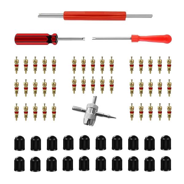 商品名:  GLSOWEE Tire Valve Stem Puller Installer Tool Kit, 40Pcs Valve Cores &amp; 20Pcs Valve Caps, 2Pcs Single Head Tire...