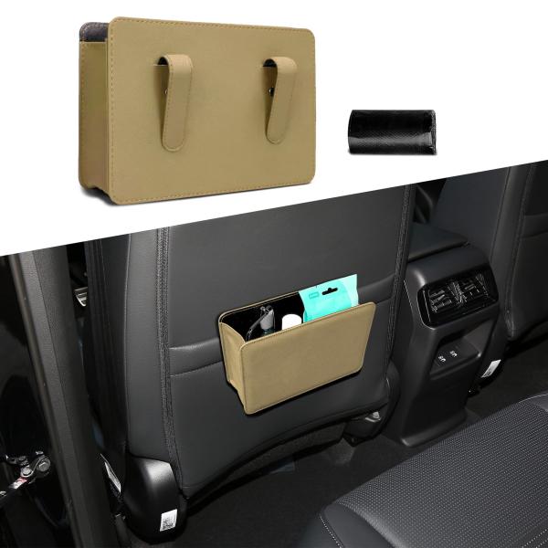 商品名: HAOBO 車用ゴミ箱 車のストレージオーガナイザー 車のドア収納ボックス 車の後部座席用ゴミ箱 カーアクセサリー 折りたたみ式 防水レザーゴミ箱 すべての車にフィット (ベージュ) HAOBO Car Trash Can, Le...