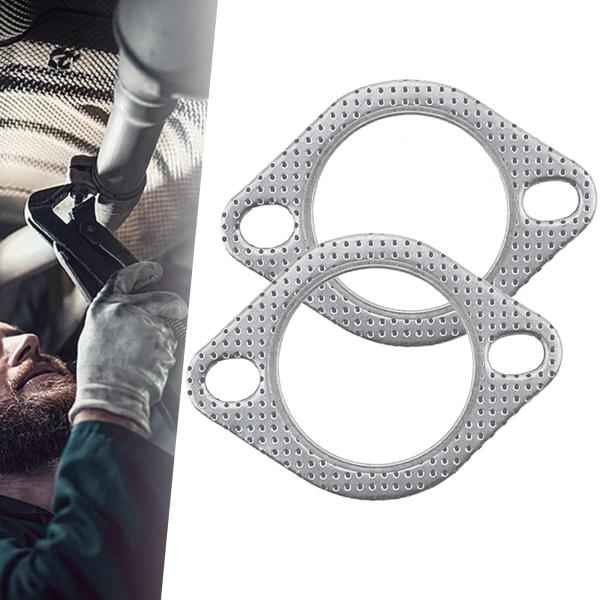 商品名:  Slykew 2 PCS Car Exhaust Pipe Interface Gasket, 2-Bolt 3" ID Exhaust Pipe Clamp Flange High Temperature High Press...