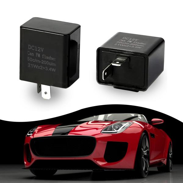 商品名:  yvshy Pack of 2 Flasher Relay, 12V 2 Pin Speed Adjustable Relay, LED Hazard Warn Flash Relay, Universal for Most C...