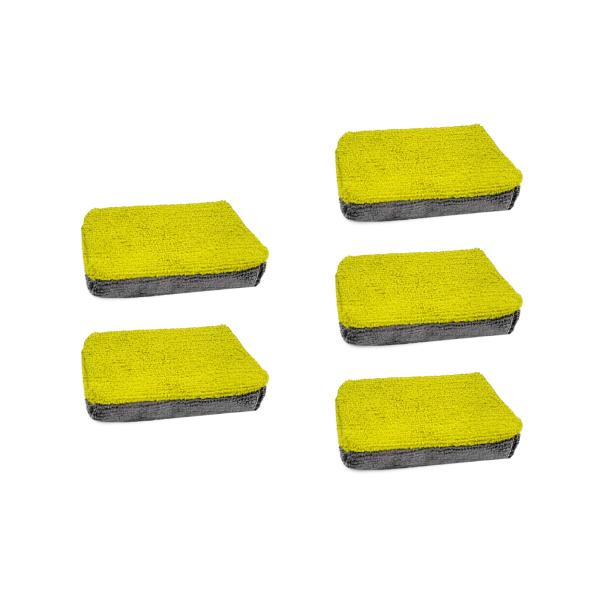 商品名: Suvnie マイクロファイバーアプリケーターパッド カーディテーリングスポンジアプリケーター 自動車用セラミックコーティングアプリケータースポンジパッド ワックス/シーラント/ペイント用ユニバーサルカーアクセサリー 5個 (イエ...