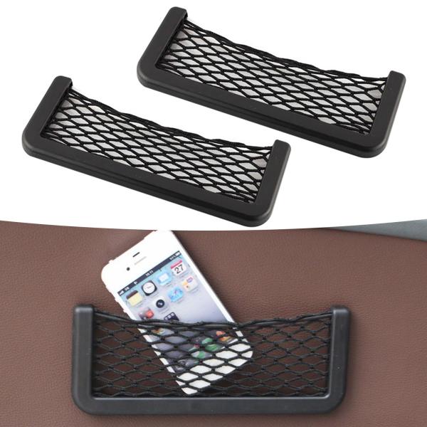 商品名:  awlbed 2 PCS Car Debris Storage Net, 7.87" x 3.14" ABS Self-Adhesive Multi-Functional Center Console Side Door Sid...
