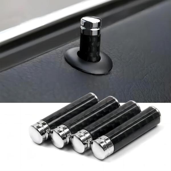 商品名:  leediga 4 PCS Car Door Lock Knobs, Inner Door Lock Pull Pins, 1.33" x 0.31" Door Bolt, Carbon Fiber Decor Kits, Au...