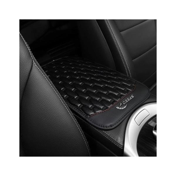 商品名: Osilly 車用アームレストボックスカバー PUレザー 四季通用 ソフト 通気性 滑り止め 自動車 セントラルコントロール コンソール プロテクター パッド マット クッション 車内装飾 ユニバーサルフィット (ブラック) Os...