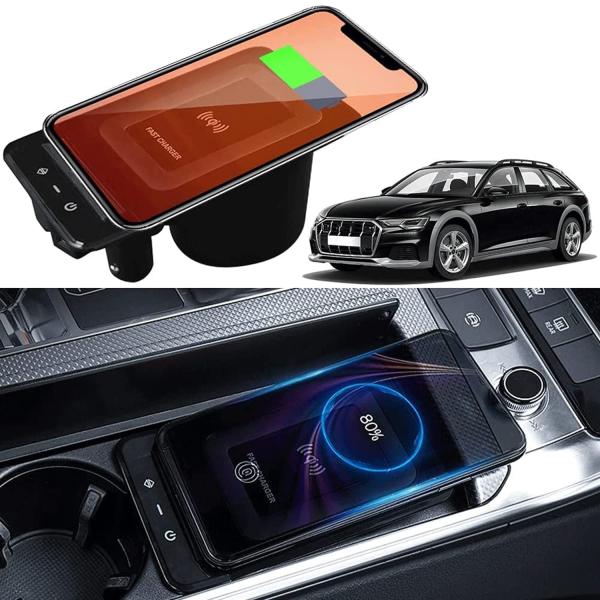商品名:  Wireless Car Charger for AUD*i A6 S6 RS6 2019-2022 AUD*i A7 S7 RS7 2020 2022 Centre Console Accessory Pan with QC3...