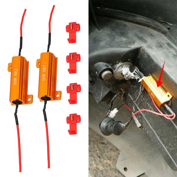 商品名:  Kutyun 2Pcs 50W 6ohm Load Resistors, Fix LED Bulb Fast Hyper Flash, LED Turn Signal Resistor Flasher Adaptor Flash...