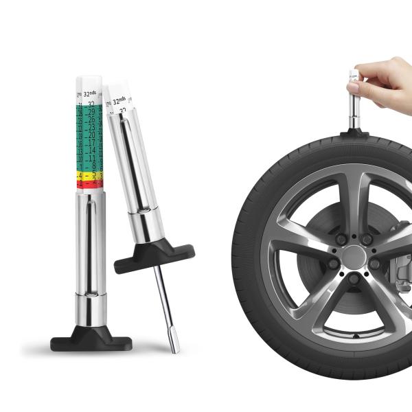商品名:  ASUBHA 2Pcs Tire Tread Depth Gauge, Automotive Replacement Gauge Sets, Smart Color Coded Tire Tread Depth Gauge, U...