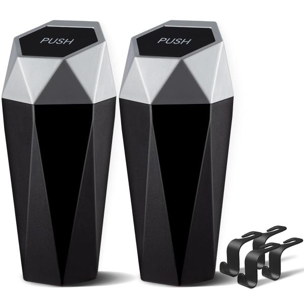 商品名: LivTee 車用ゴミ箱 蓋付き ダイヤモンドデザイン 小型 自動 ポータブル ゴミ箱 4個付き 財布やバッグ用 車内アクセサリー 男女兼用 シルバー LivTee Car Trash Can with Lid, Diamond ...