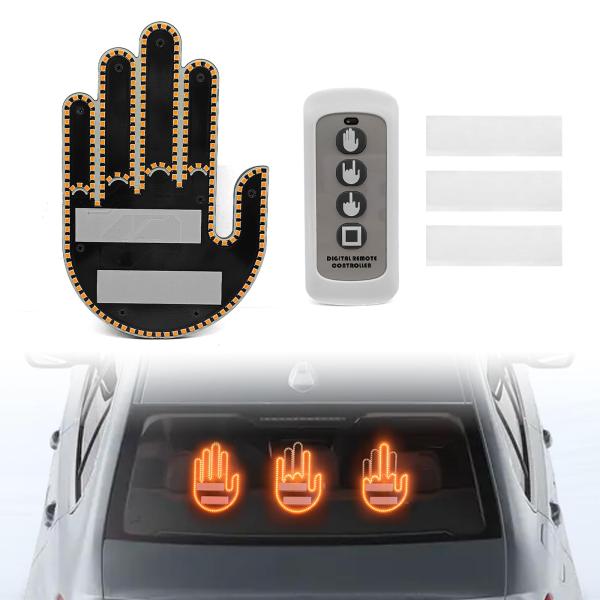 商品名:  Hand Gesture Light for Car, Led Gesture Hand Light with Remote, 3 In1 Fun Car Finger Light, Colorful Funny Back Wi...
