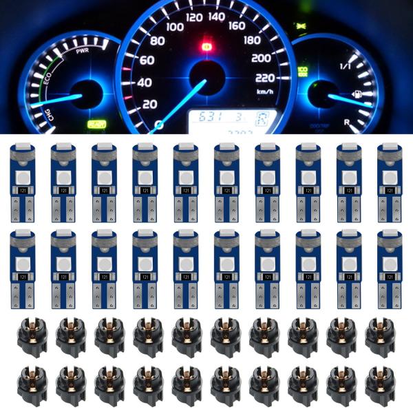 商品名:  pvotawp 20PCS T5 Dashboard LED Light Bulbs, 37 74 2721 Instrument Cluster Super Bright LED Light with Twist Lock S...
