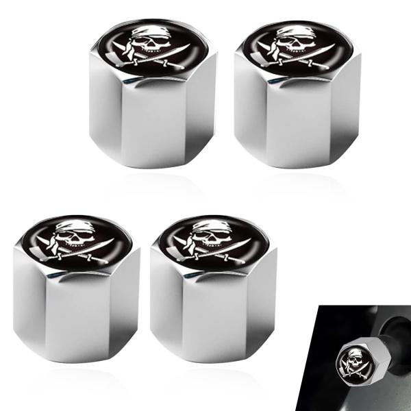 商品名:  fasebeek 4 PCS Car Tire Valve Covers, Waterproof Sealing Caps, Skull Tire Parts, Universal for Most Vehicles (Whit...