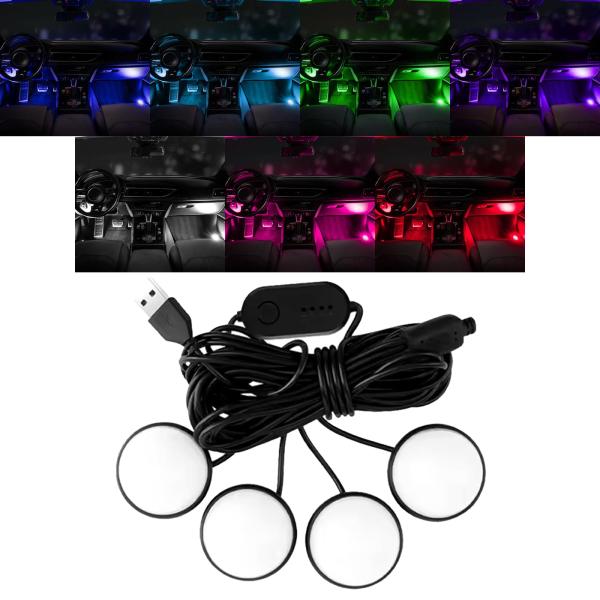 商品名:  Hirificing Car Interior Pedal LED Lights, Automotive Underglow Ambient RGB Door Lighting Kit with USB Port, 4 in 1...