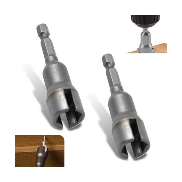 商品名: Fluher 六角ハンドルドライバーソケットレンチ パワーウィングナットドライバーセット 2.55インチ穴あきドリルビットソケットキット 車改造ツール ほとんどの車に対応 (シルバー) Fluher 2 PCS Hexagonal...