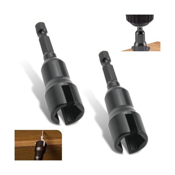 商品名: Fluher 六角ハンドルドライバーソケットレンチ パワーウィングナットドライバーセット 2.55インチ穴あきドリルビットソケットキット 車改造ツール ほとんどの車に対応 (ブラック) Fluher 2 PCS Hexagonal...