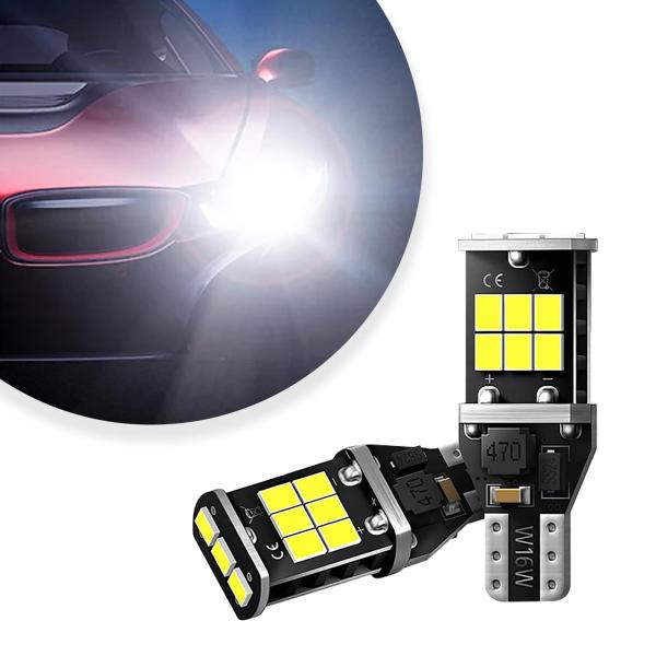 商品名:  Tesnaao Pack-2 Car T15 Reverse Light, 2835-15SMD Highlight Decoding Brake Light, 6500K 50000H Plug and Play Long L...