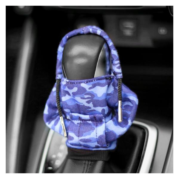 商品名: IHOTDER カーギアシフトパーカーカバー、スタイリッシュな迷彩服カーシフトノブカバー、ユニバーサルファニーカーギアシフターパーカーインテリアカー装飾アクセサリー ほとんどの車 トラック SUV用 (ブルー迷彩) IHOTDER...