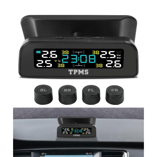 商品名:  bylikeho Tire Pressure Monitoring System,Car Accessories Wireless Solar Tpms Sensor,Tire Pressure Monitor Sensor w...